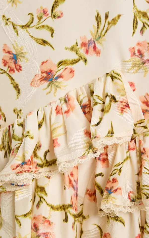 Ulla Johnson Isolina Silk Midi Ruffle Skirt - Ivory