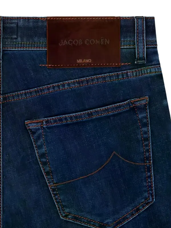 JACOB COHЁN Logo-patch Whiskered Jeans