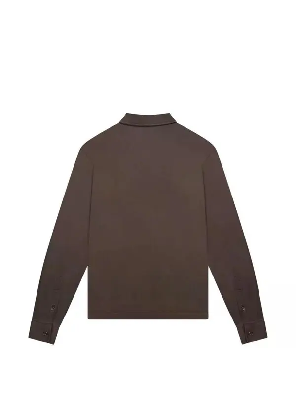 VALENZA Supima Zip-collar Long-sleeve Polo Shirt