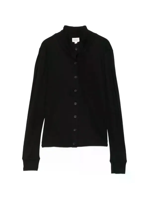 BOBI Ribbed High-neck Cardigan