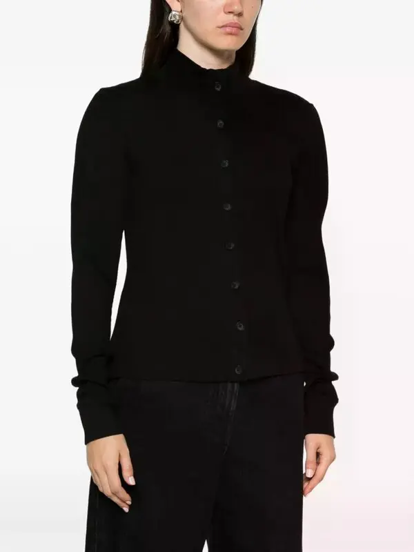 BOBI Ribbed High-neck Cardigan