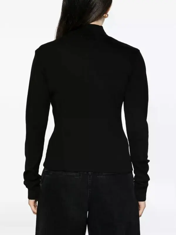BOBI Ribbed High-neck Cardigan