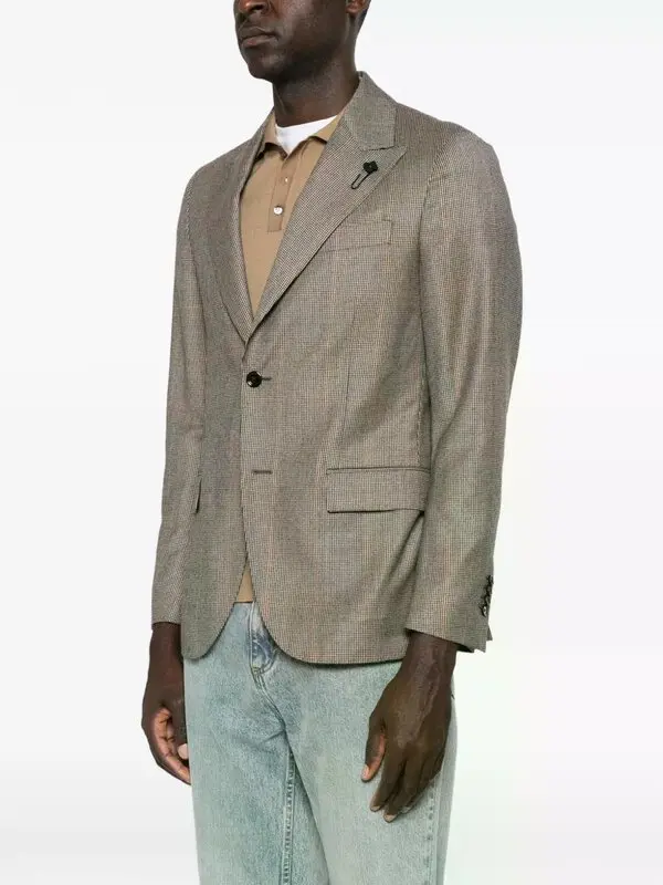 LARDINI Prince Of Wales Check Single-breasted Jacket