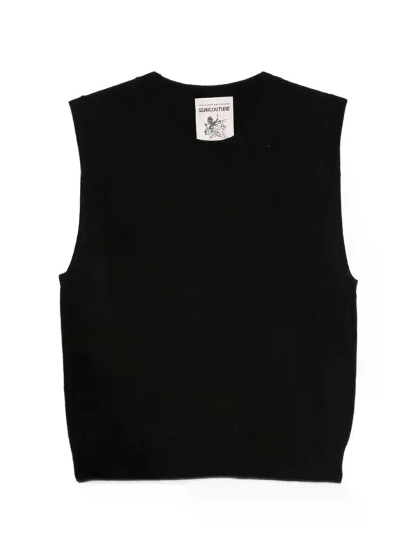 SEMICOUTURE Fine-knit Sleeveless Vest