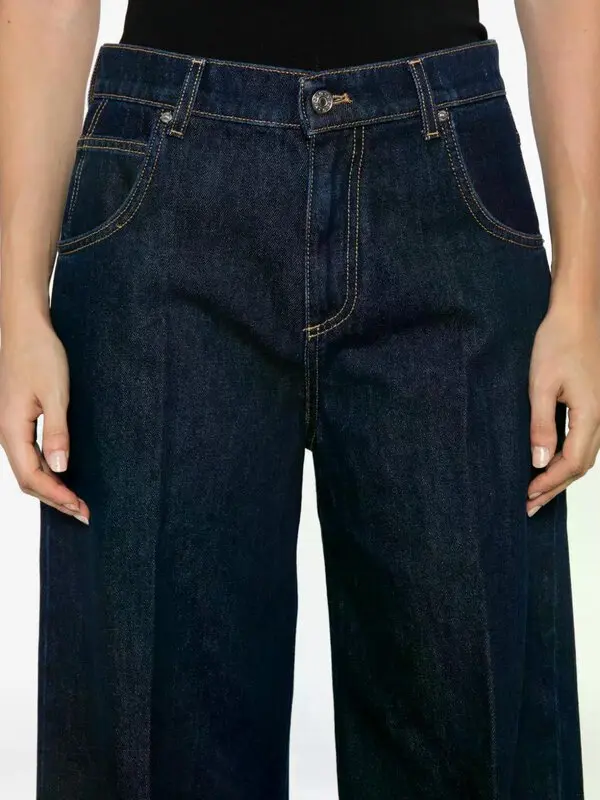 VICOLO Pressed-crease Wide-leg Jeans