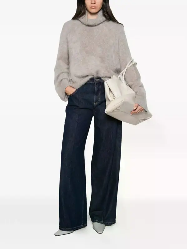 VICOLO Pressed-crease Wide-leg Jeans - Blue