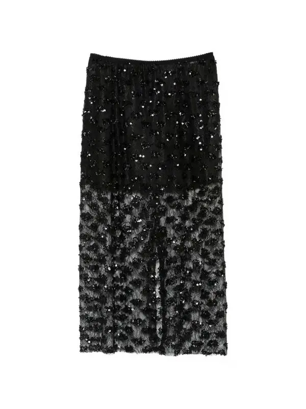 Dixie Sequin-embellished Lace Midi Skirt