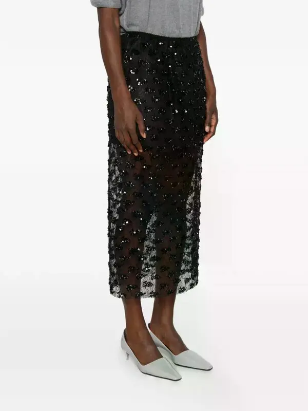 Dixie Sequin-embellished Lace Midi Skirt