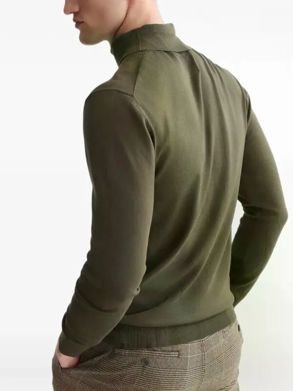 Scotch & Soda Logo-embroidered Roll-neck Sweater