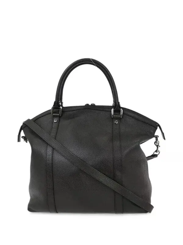 Gucci Logo-charm Pebbled Leather Tote Bag