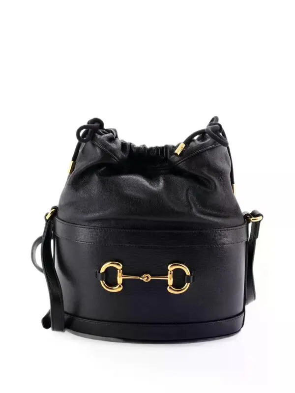 Gucci Horsebit 1955 Crossbody Bag Leather Small Bucket Bag - Black
