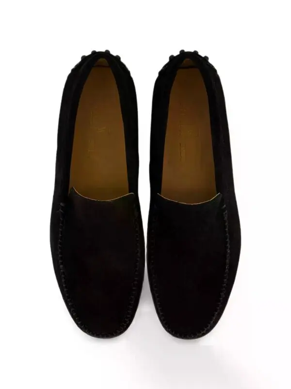 GIBALDI Suede Pebble-heel Loafers - Black