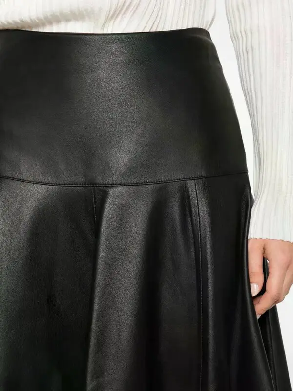 SOLOTRE Pleated A-line Midi Skirt