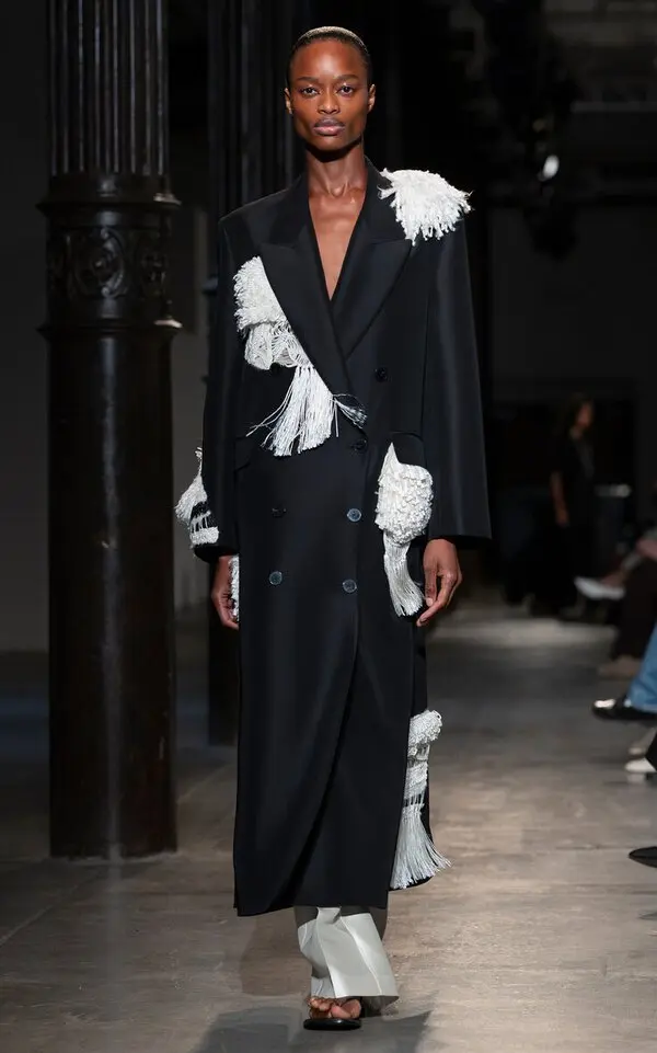 HEIRLOME Billi Silk-wool Coat With Tassels