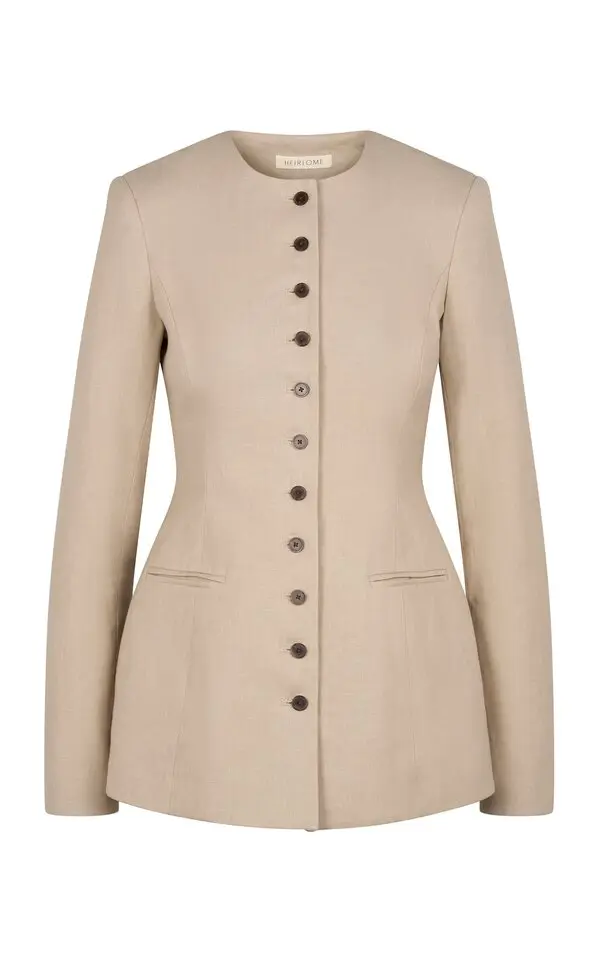 HEIRLOME Madeline Linen-blend Blazer - Neutral