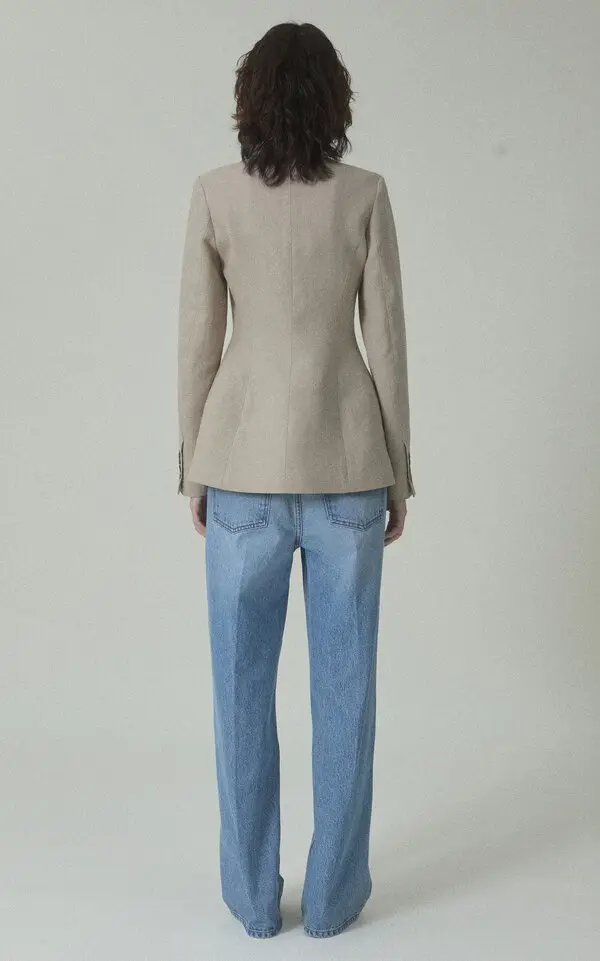 HEIRLOME Madeline Linen-blend Blazer - Neutral
