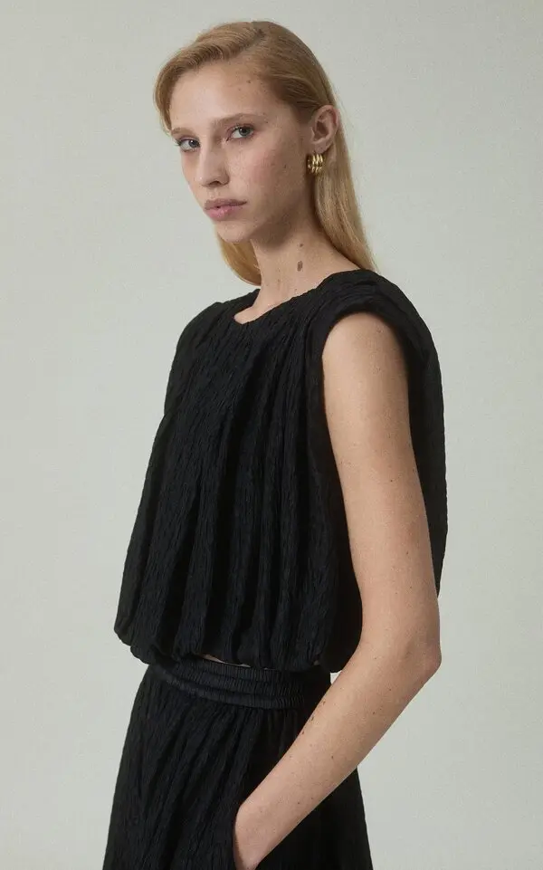 HEIRLOME Penelope Silk Top - Black