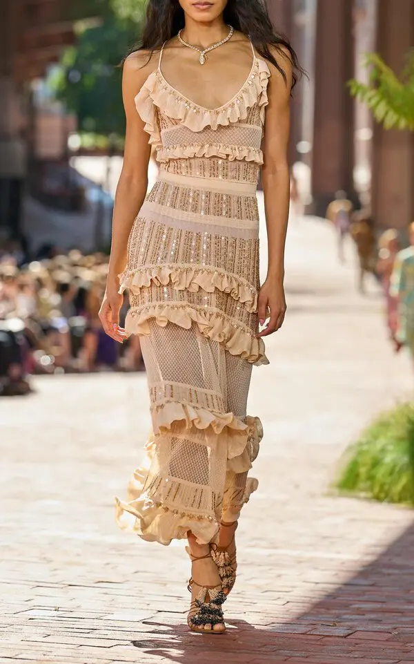 Ulla Johnson Anouk Ruffle Midi Knit Skirt