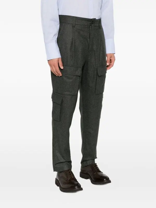 Brunello Cucinelli Wool Cargo Trousers - Green