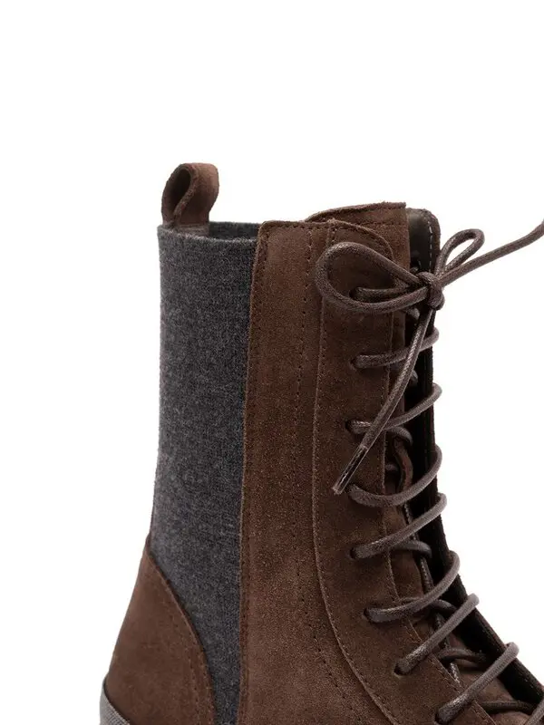 Brunello Cucinelli Leather Biker Boots - Brown