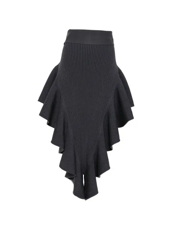 Alaïa Wool Volants Skirt - Grey