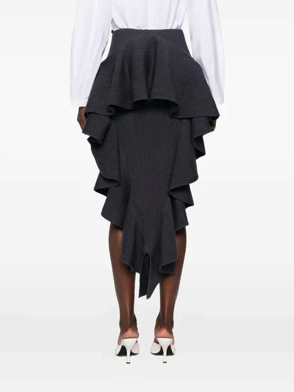 Alaïa Wool Volants Skirt - Grey