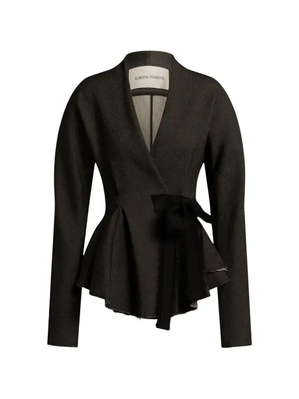 Alberta Ferretti Linen Blend Jacket - Black