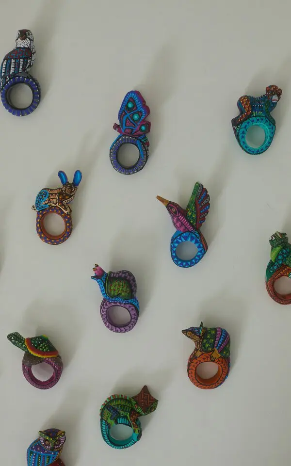 HEIRLOME Alebrije Painted Wood Ring With Silk Cord