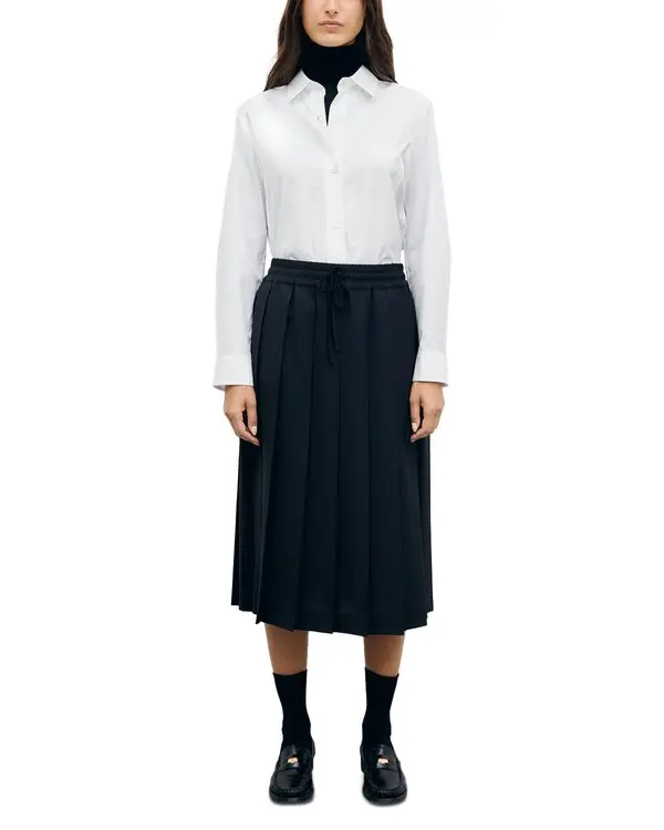 Gerard Darel Tosca Pleated Pull On Midi Skirt
