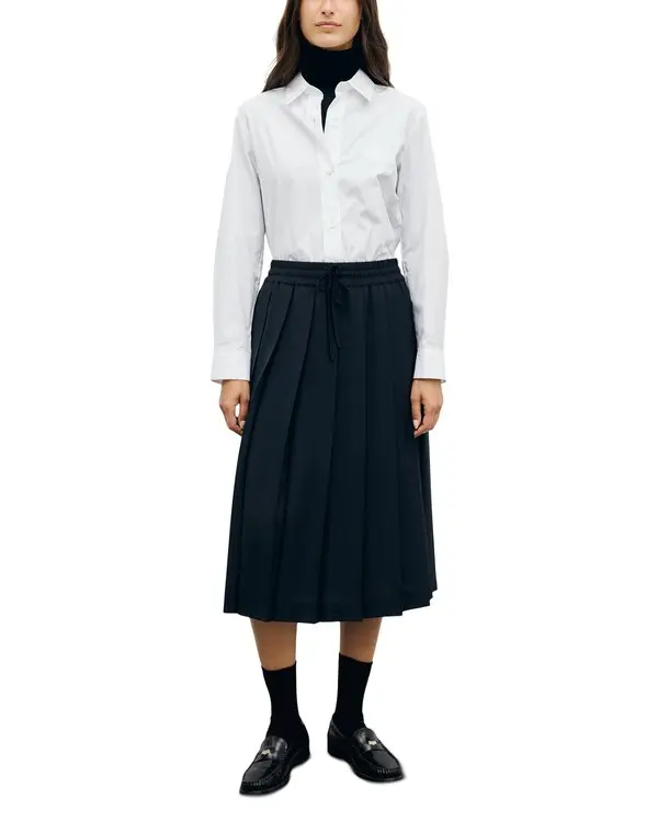 Gerard Darel Tosca Pleated Pull On Midi Skirt