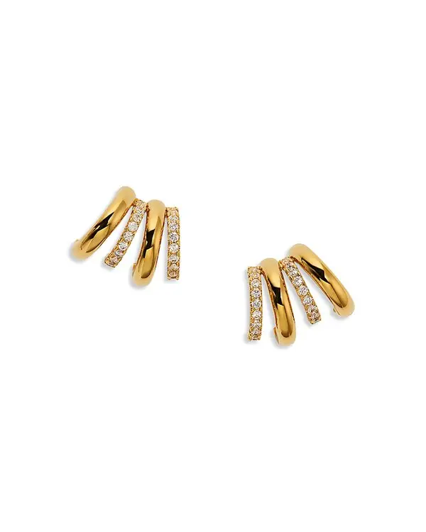 Nadri Muse Multi J Stud Earrings - Gold