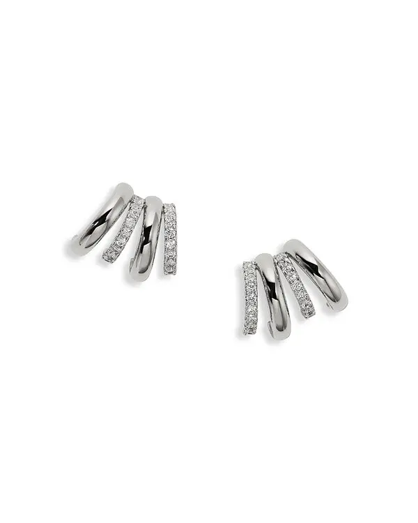 Nadri Muse Multi J Stud Earrings - Rhodium