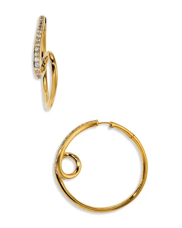 Nadri Muse Swirl Hoop Earrings - Gold