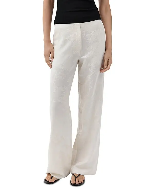 ST. AGNI Wool & Silk Jacquard Pants
