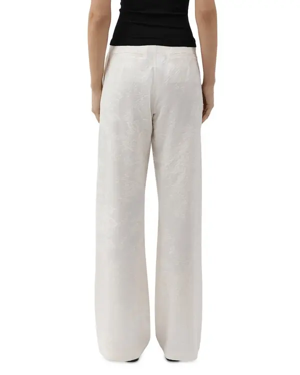 ST. AGNI Wool & Silk Jacquard Pants