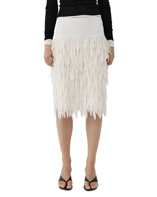 ST. AGNI Fringe Midi Skirt