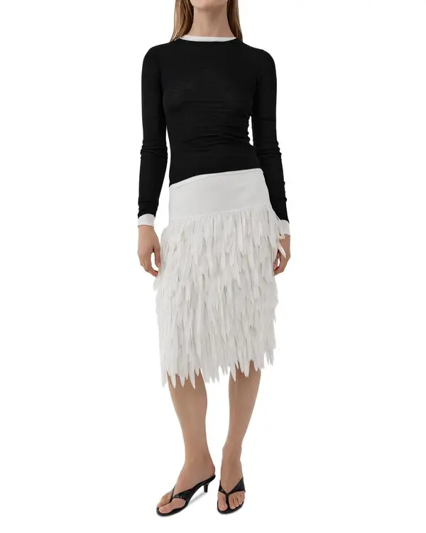 ST. AGNI Fringe Midi Skirt