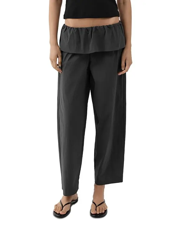 ST. AGNI Cotton Blend Peplum Pants