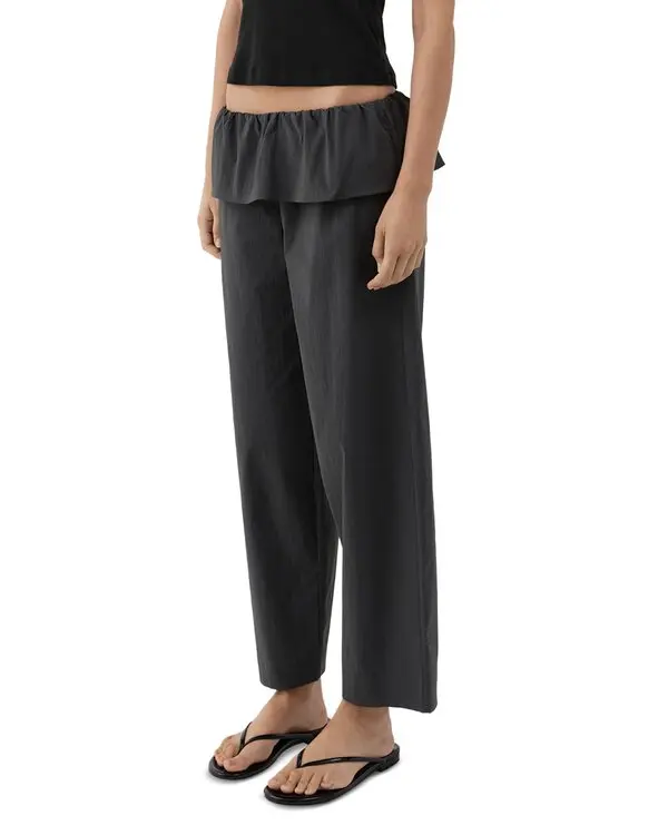 ST. AGNI Cotton Blend Peplum Pants