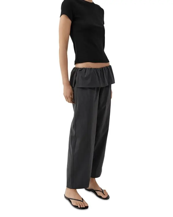 ST. AGNI Cotton Blend Peplum Pants