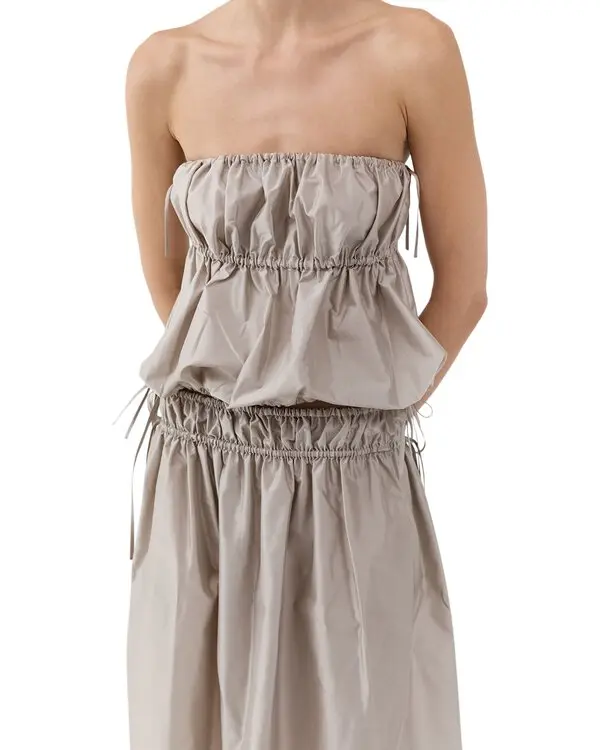 ST. AGNI Taffeta Drawstring Skirt