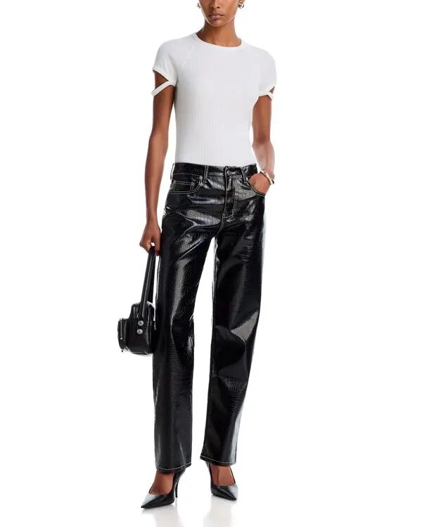 Ksubi Pinup Croc Embossed Patent Leather Pants