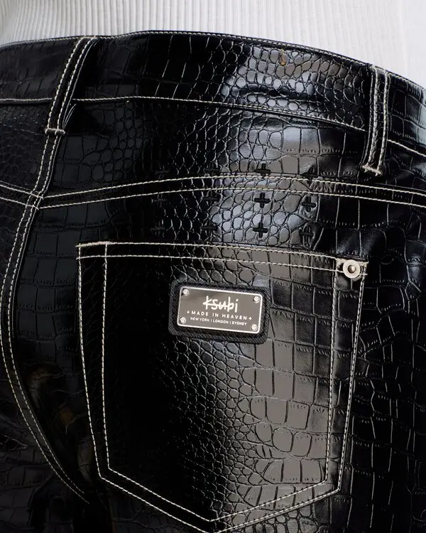 Ksubi Pinup Croc Embossed Patent Leather Pants