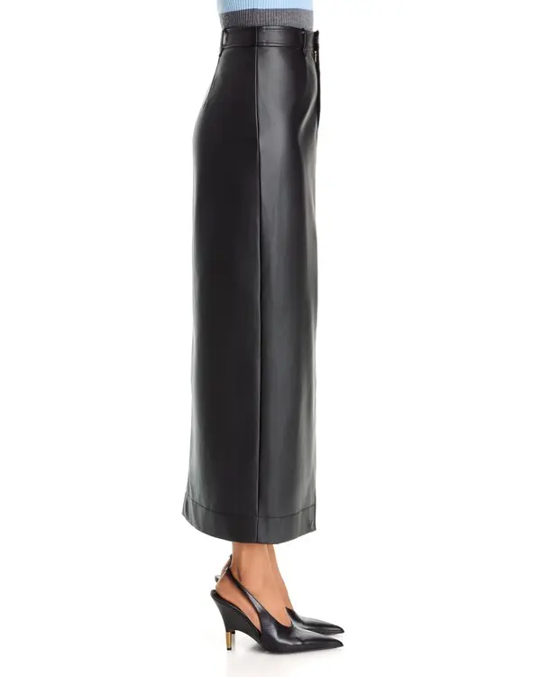 TOCCIN Meg Faux Leather Midi Skirt