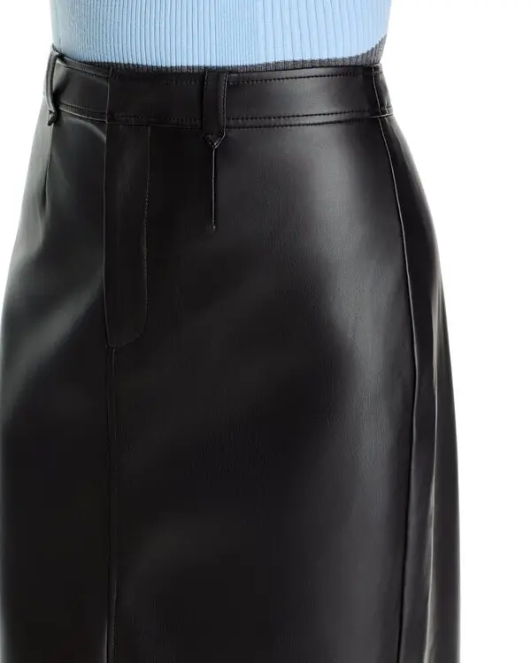 TOCCIN Meg Faux Leather Midi Skirt