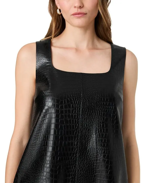 French Connection Faux Croc Square Neck Mini Dress