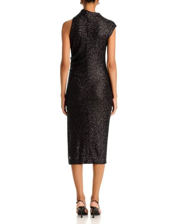 Hugo Boss Enany Sequin Asymmetric Draped Dress Exclusive