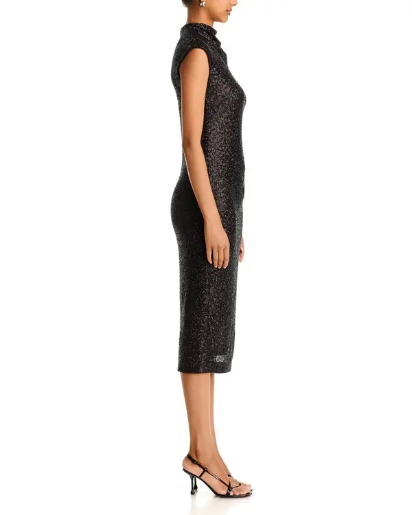 Hugo Boss Enany Sequin Asymmetric Draped Dress Exclusive