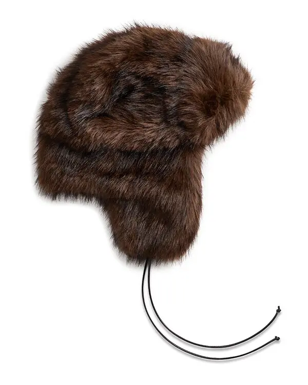 Echo Faux Fur Trapper Scarf - Brown
