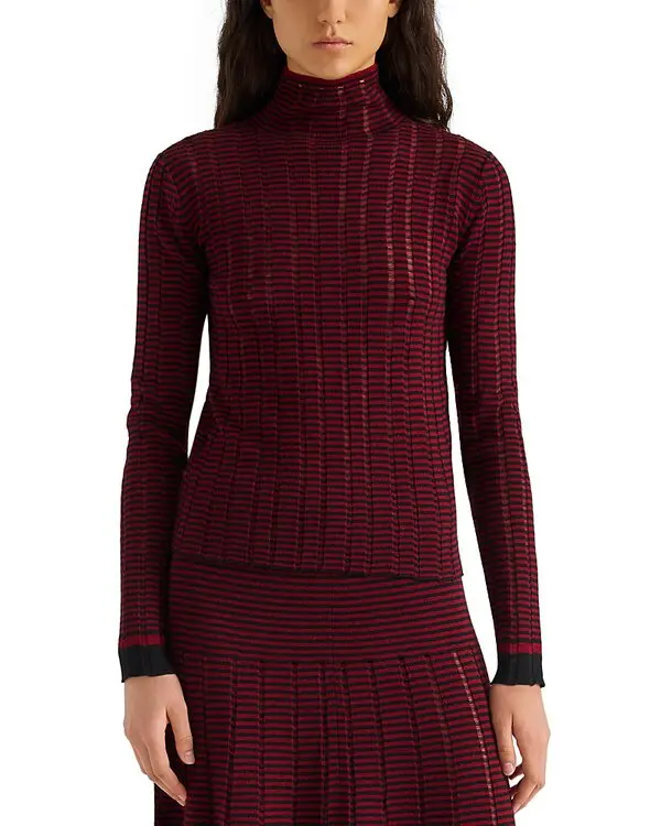 Proenza Schouler White Label Stina Cotton & Merino Wool Turtleneck Top